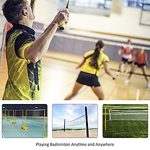 MAVIS LAVEN Badminton Net Set, Polypropylene Fiber, 6.5 x 0.5 m, Jujube Red