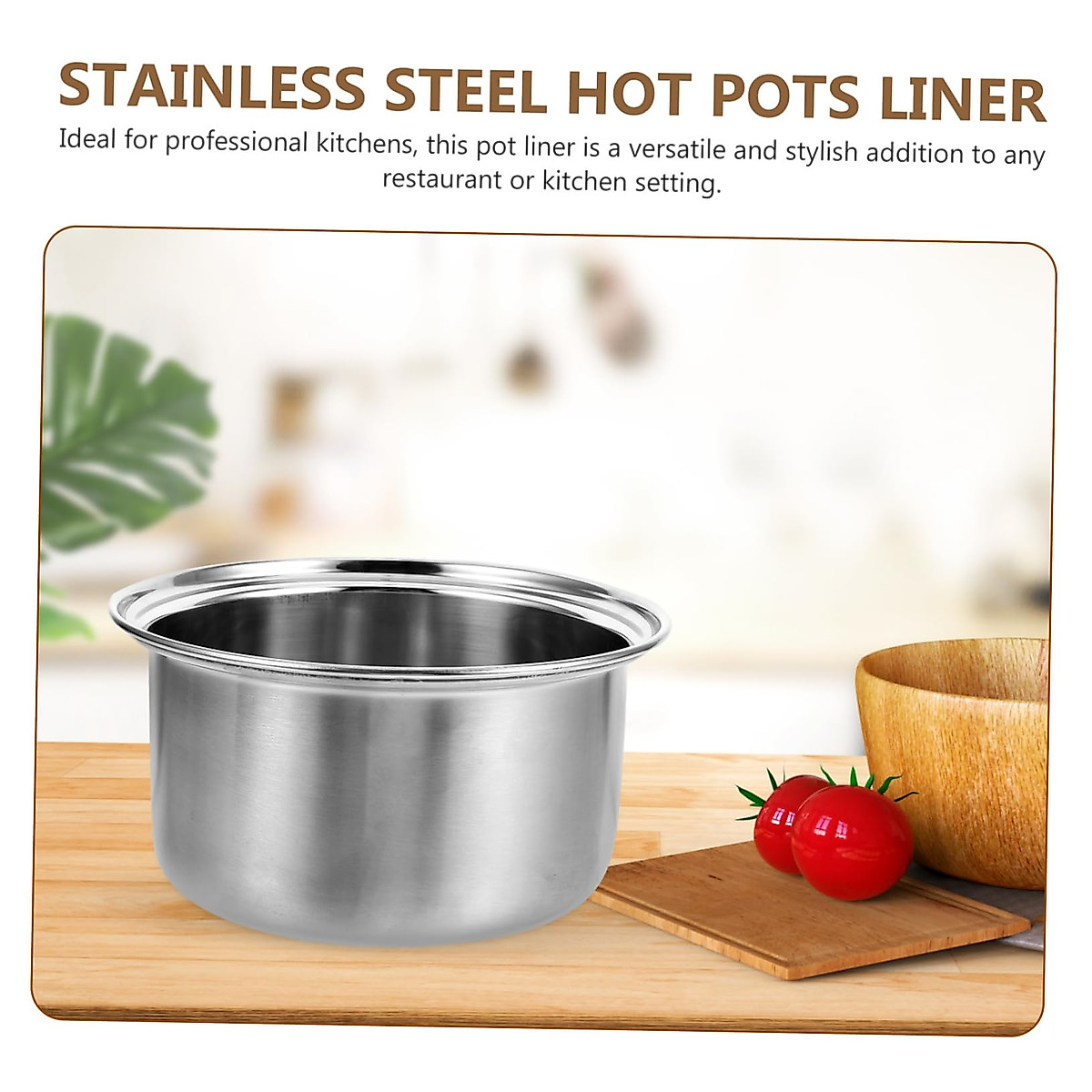 Ciieeo Small Hot Pot Liner Stainless Steel Cookware Rice Maker Pan Nonstick Cookware Rice Inner Tank Rice Cooker Pressure Pot Rice Cooking Pan Induction Hops Individual