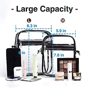Clear Bag Stadium Approved, See Through Plastic Crossbody Purse with Pockets, Adjustable Transparent Shoulder Tote Bag