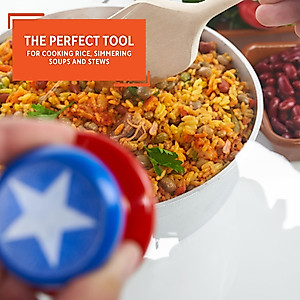 IMUSA USA LIMITED EDITION Puerto Rico"Boricua" themed Caldero 3.7Qt with Glass Lid & Unique Knob,Silver,GAU-80139