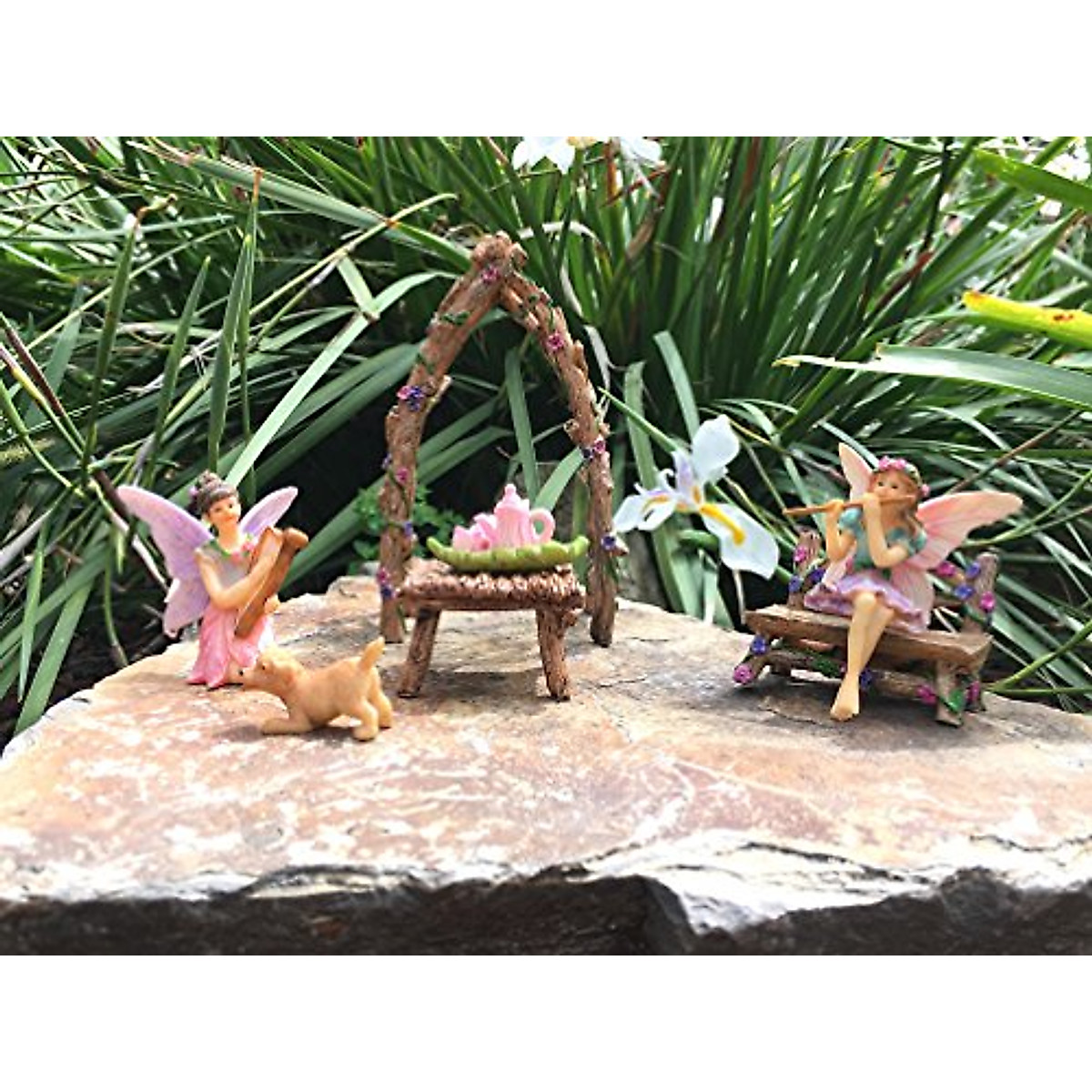 Musical Sisters Fairy Garden Set: 7 Pieces Miniature Fairy Garden Accessory