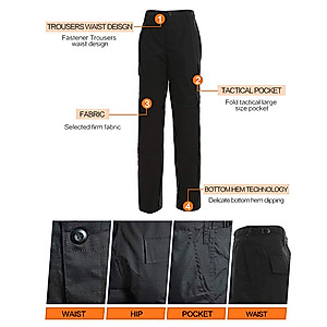 LANBAOSI Men's Tactical BDU Uniform Combat Suit Military Coat and Pants Set Black