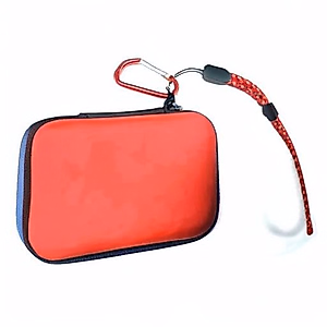 (Only Case) 510 thread charger Storage Case, Carrying Battery Bag Pen case Small Travel case, Organizer Pouch with Carabiner, for Battery pen style Pods- USB disk pen thread Battery Storage Case. Red