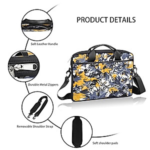 Art Flowers Laptop Computer Bag Waterproof Shoulder Messenger Bag 13-15 inch Durable Laptop Tote Bag with Shoulder Strap Handle Lightweight Crossbody Briefcase