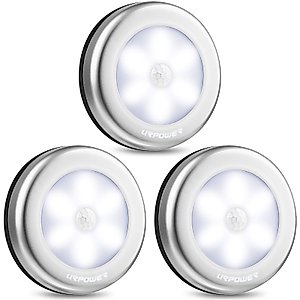 URPOWER Motion Sensor Closet Light, Motion-sensing Battery Powered LED Stick-Anywhere Nightlight,Wall Light for Entrance,Hallway,Basement,Garage,Bathroom,Cabinet,Closet