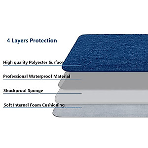 Kogzzen 15-16 Inch Laptop Sleeve Shockproof Protective Case Compatible with MacBook Pro 16/15, Surface Laptop 15, Surface Book 15, Waterproof Computer Bag Dell HP Lenovo Acer Asus - Blue