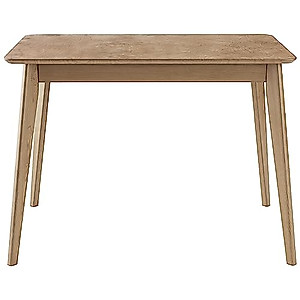 DAIVA CASA Pegasus Rectangular Dining Table - Birch Solid Wood Kitchen & Dining Room Furniture - Mid Century Modern Scandinavian Style – Brown Kitchen Table for Small Space – 40х24 inch