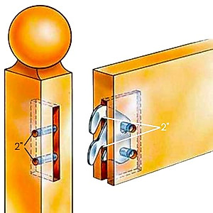 bedCLAW 76" x 6" Twin/Full Medium Finish Replacement Wood Bed Frame Side Rails