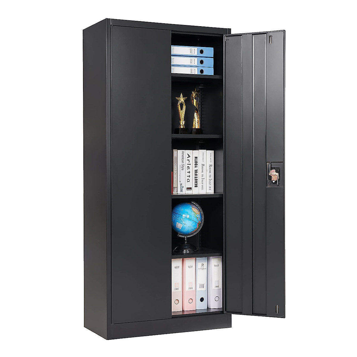 Howzone 48.2''W Garage Shelving 2500LBS Heavy Duty Storage Shelves,72''H Adjustable 5 Tier Metal Shelving for Garage Storage Rack Industrial Shelves Utility Shelf 24.2" D x 35.4" W x 72.2" H, Black