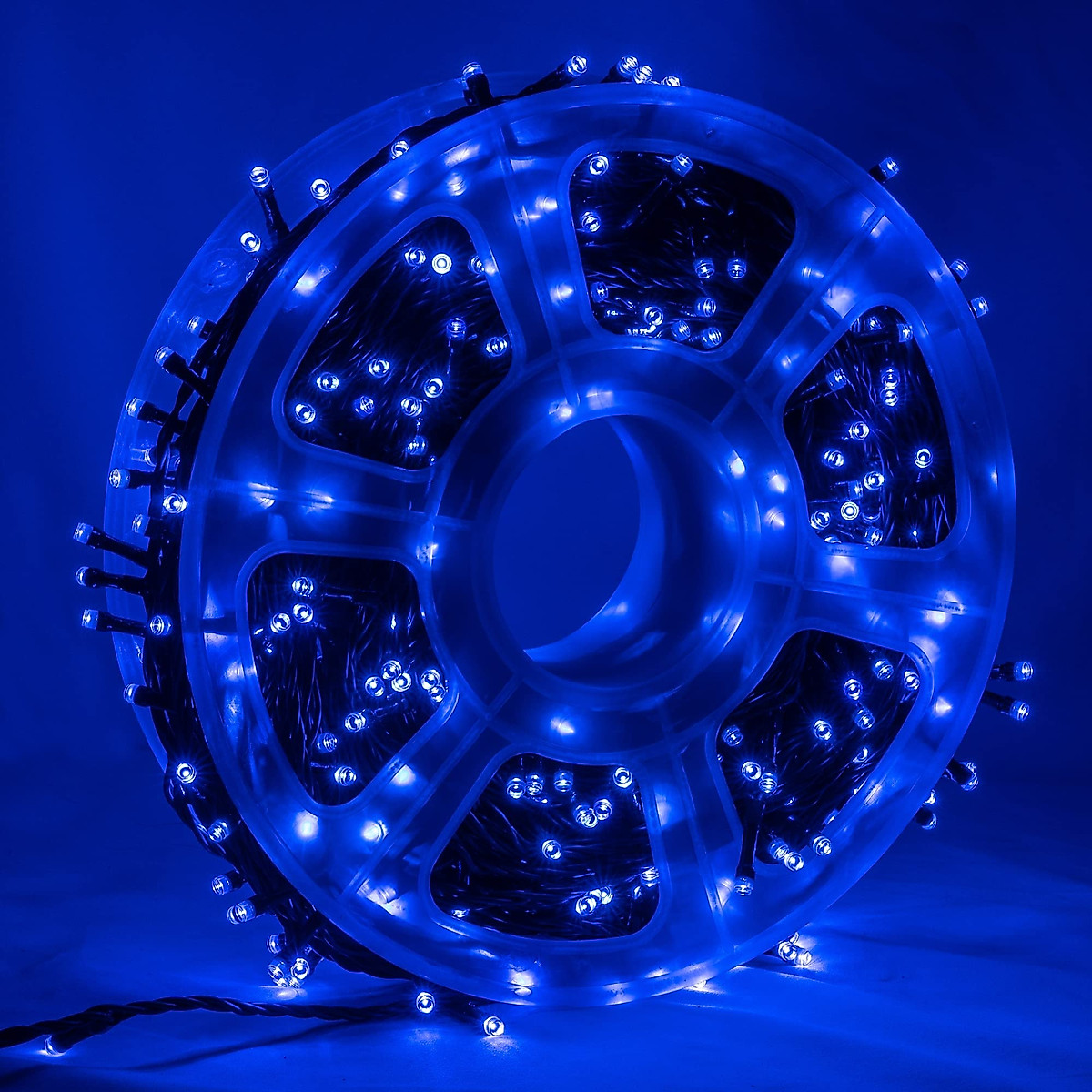 FUNPENY 164FT 500 LED Christmas Indoor Outdoor Decorative String Lights, 8 Modes Waterproof Plug in Green Wire LED Fairy Light for Christmas Party Wedding Garden Home Decoration (Blue)