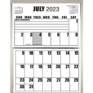 Jumbo Large Print 2023 Wall Calendar | 13-months | 17" x 22" hanging on wall | 17" x 11" closed