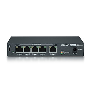 10Gtek 5-Port 2.5G Multi-Gigabit Ethernet Network Switch, 5 x 2.5GBASE-T Compatible with 10/100/1000/2500Mbps, Plug & Play | Ethernet Splitter | Lifetime Warranty