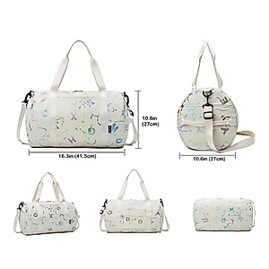 Small Gym Bag for Women, Cute Sports Travel Duffel Bags with Shoe Compartment & Wet Pocket, Carry On Weekender Overnight Bag Gym Tote Bag for Weekend Getway Workout Yoga (Purple)