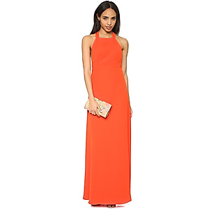 Jill Jill Stuart Women's T-Strap Sleeveless A-Line Gown, Tangerine, 8