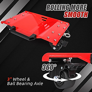 WHIZMIA Car Dolly Set of 4, 8000LBS Capacity Car Dolly, Car Dollies with Tow Hooks, Wheel Dolly Set of 4 with Thickened Handles & Sidebar, Car Wheel Dolly with Security Lock for Moving Vehicles