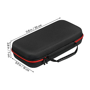 Vaguelly Wireless Microphone Case: Hard EVA Case for Handheld Microphone Dual Mic Bag Microphone Hard Carrying Travel Case, Black,Red, 30x15cm