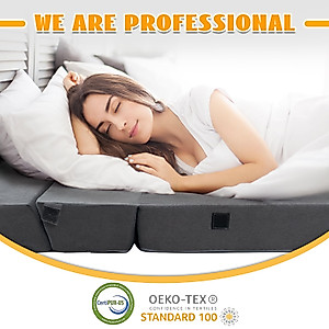 jela Sofa Bed Foldable Mattress Luxury Miss Fabric, Folding Sleeper Sofa Chair Bed Floor Mattress Floor Couch, Fold Out Couch Futon Mattress for Guest Room, Living Room (83"x33",Dark Gray)