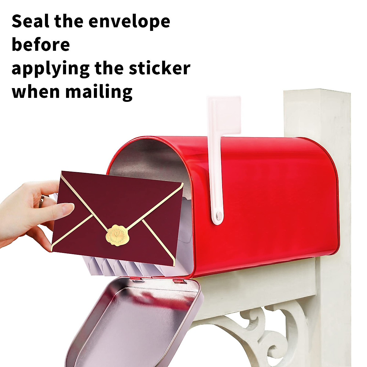 DreamBuilt 300pcs Gold Embossed Wax Seal Looking Heart Envelope Seals for Wedding Invitations / Greeting Cards / Party Favors, Self-Adhesive