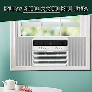 Flehomo Window Air Conditioner Insulation Foam Panels, AC Side Panels Kit, 17in H x 9in W x 7/8in T, Pack of 2, Grey