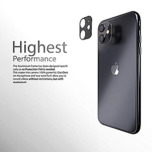 innoGadgets Camera lens Protector compatible with iPhone 11 | Camera Cover, Lens Protector | Protection against shocks and scratches | Dust free installation with Cleaning Set | Black