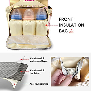 XIUCOO Custom Pink Gold Baby Girl Diaper Bag Backpack with Name Personalized Nappy Shoulders Bag Women Men Gifts 10.83 x 6.69 x15 inch (LxWxH)