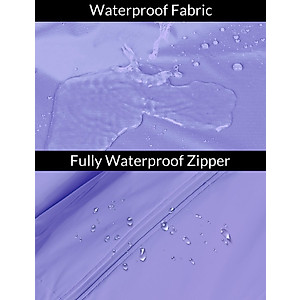 baleaf Women's Running Rain Jackets Waterproof Windbreaker Windproof Lightweight Cycling Jacket Reflective Packable Hooded Purple L