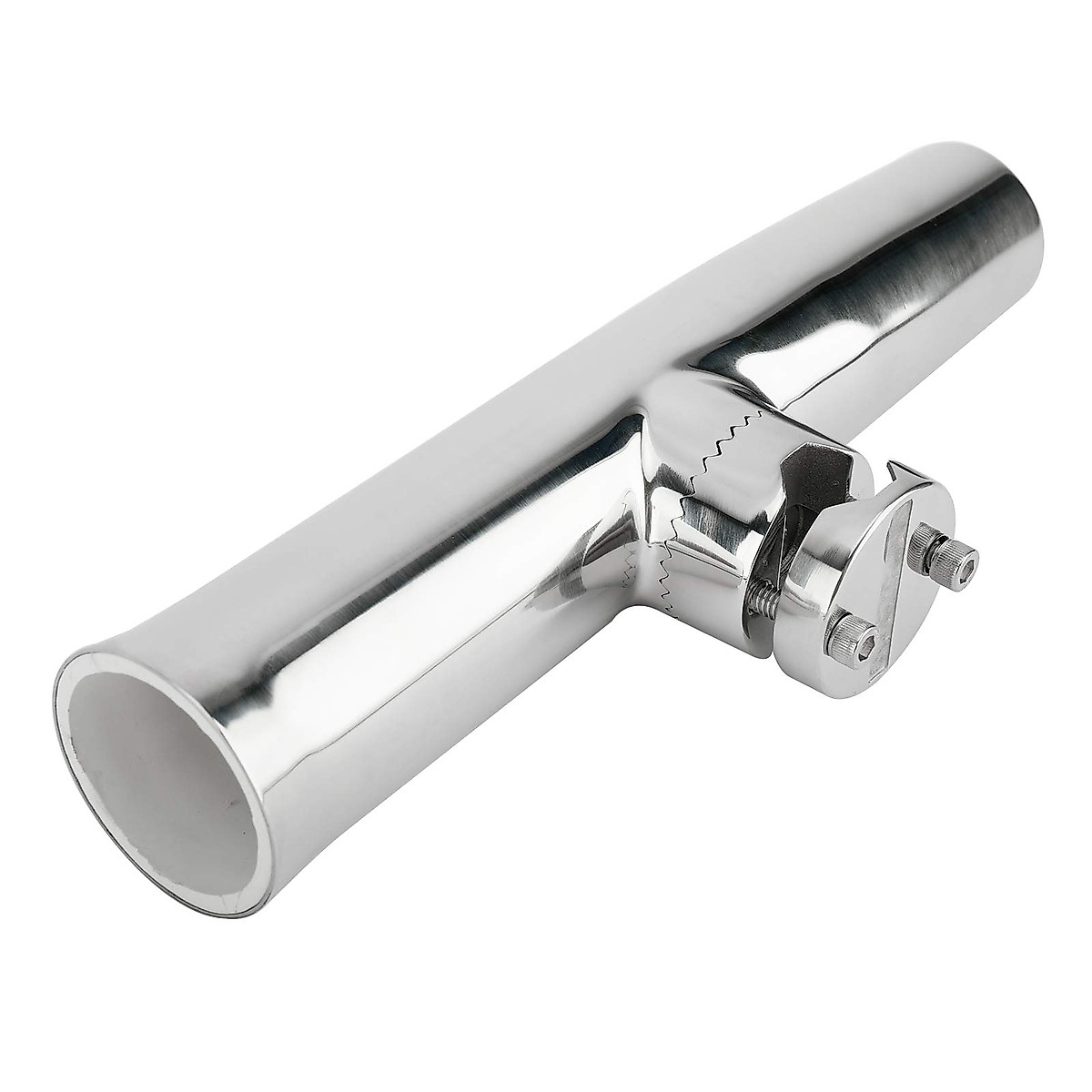 YaeMarine 4Pcs Boat Fishing Rod Holder Stainless Tournament Style Clamp on Fishing Rod Holder for Rails 1" to 1-1/4" Rail Mount Rod Holder