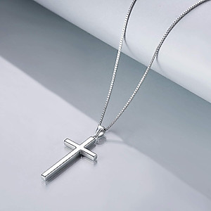 POPLYKE Cross Necklace for Women 925 Sterling Silver Cross Necklace for Men I Can Do All The Things Inspirational Necklace Jewelry Birthday Gifts 20+2''