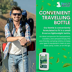 Biodegradable Camping Soap - 8 Ounce Unscented All Purpose Camping Soap Containing No Dyes or Fragrances - Formulated Camping Hand Soap and Backpack Soap - Camp Wash and Outdoor Soap for RVs and Camps