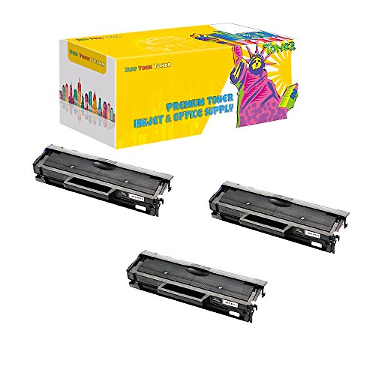New York Toner Compatible Toner Cartridge Replacement for Samsung MLT-D111S SL-M2020W SL-M2022 SL-M2022W SL-M207 SL-M2070FW SL-M2070W ( Black , 3 pk )
