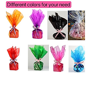 shareluck 100ft x 17" Orange Cellophane Wrap Roll - Transparent Cellophane Wrap Orange for Halloween to Wrap Gift Basket, Treat,Wine, Party Decoration