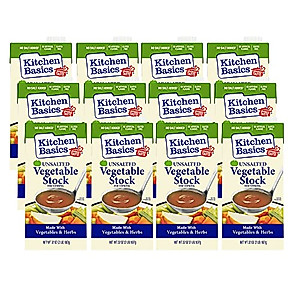 Kitchen Basics Unsalted Vegetable Stock, 32 Ounce (Pack of 12) - Packaging May Vary