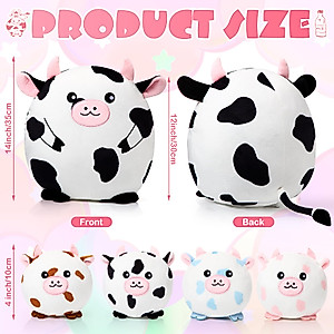 HyDren Cow Plush Pillow Set Mommy Cow Stuffed Animal with 4 Cute Small Spotted Babies Cow Stuffed Animal Plushies Toy Gifts for Boys Toddlers Kids Birthday Party Decor