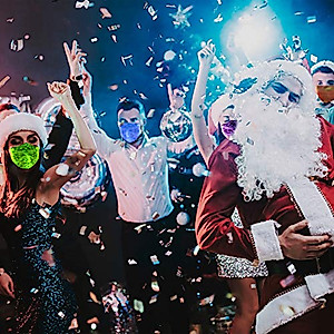 HLBVS LED Rave Mask Light Up Face Mask Glowing 7 Colors Luminous Costumes for Party (White)