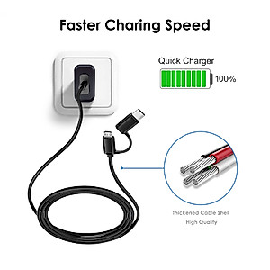 Replacement USB C Adapter Charger Charging Cable Cord for Lenovo Smart Tab M10 M10 FHD Plus (2nd Gen) P10 P11 V7 Tab4 8 10 Plus Lenovo TB-X505 605 X704 X705 8704 Yoga Tab 2 3 4 8 10 Plus Tablet & More