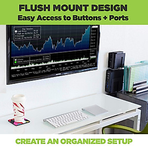 HIDEit Mounts Uni-S VESA Mount - American Company - Black Steel Adjustable Wall Mount - Cable Box Wall Mount, DVD Player Wall Mount, Streaming Device Wall Mount - Behind TV Cable Box Mount