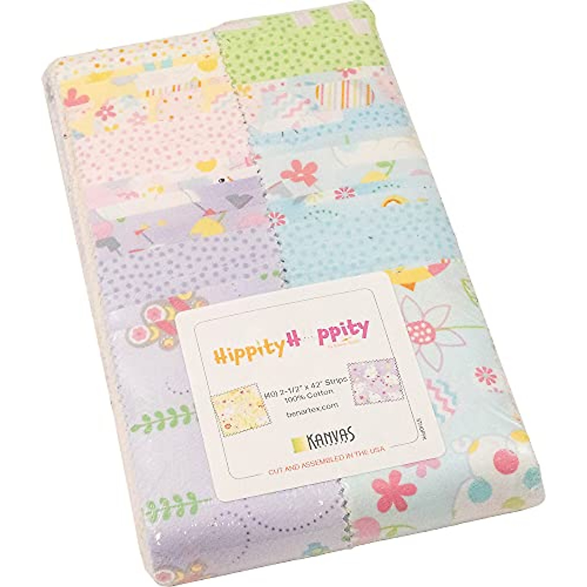 Kanvas Studio Hippity Hoppity Strip-Pies 40 2.5-inch Strips Jelly Roll Benartex