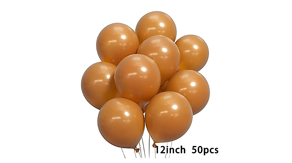 Tan Brown Balloons 12 Inch 50 Pack for Weddings & Parties