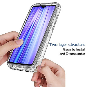 Tothedu Phone Case for Redmi Note 8 Pro M1906G7I Case with Tempered-Glass Screen Protector, Cute Clear Mandala Pattern Full Body Protective Cover Cases for Xiaomi Redmi Note 8 Pro (Mandala)