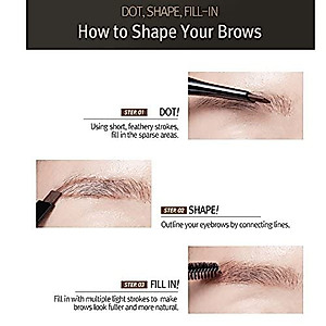CLIO Kill Brow Auto Hard Eyebrow Pencil | Dual-End, Long Lasting, Waterproof, Smudge-Resistant, Spoolie Brush, Sharpener | Natural Brown (#01)