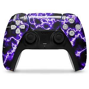 WraptorSkinz Skin Wrap compatible with Sony PS5 DualSense Controller Electrify Purple (CONTROLLER NOT INCLUDED)