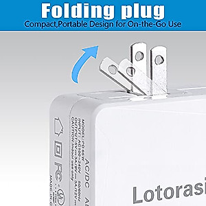 65W USB C Fast Charger, PD Wall Charger for MacBook, Lenovo 65W Laptop,Dell/HP Laptops,iPad, iPhone with Two 3.2-inch USB C to C and Type C to Type A Charging Cables Type C Wall Charger Lotorasia