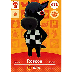 Nintendo Animal Crossing Happy Home Designer Amiibo Card Roscoe 078/100 USA Version