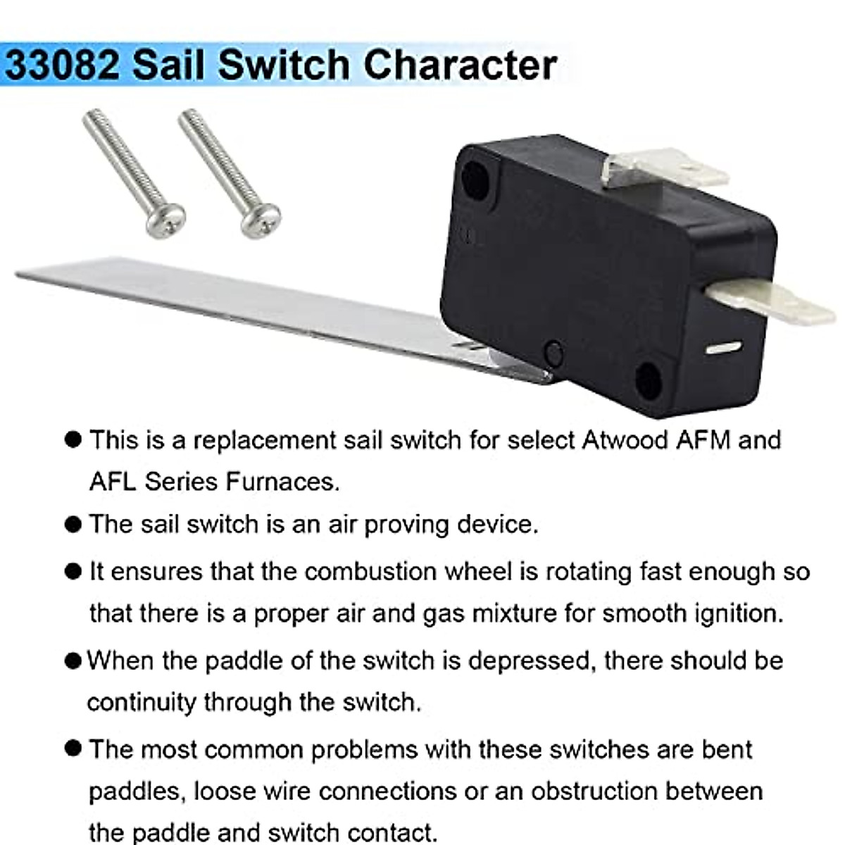 33082 SVC Df Sail Sw W/Brkt M/L Kit for Select Dometic Atwood RV Furnace Sail Switch