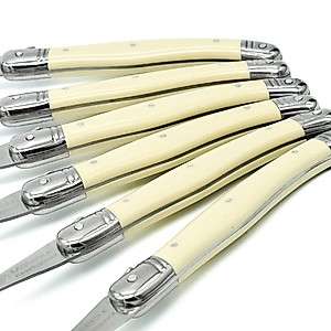 KeepingcooX LAGUIOLE Forks of 6, Stainless Steel Dinnerware/Tableware/Flatware/Cutlery Set with White/Ivory Handle, Made in China, Reputable Global Manufacturer with Certificate (GMC), Value for Money