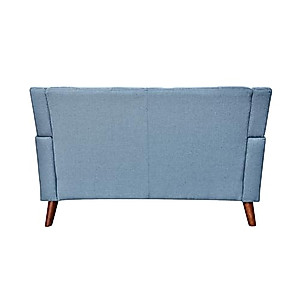 Christopher Knight Home Evelyn Mid Century Modern Fabric Arm Chair and Loveseat Set, Blue