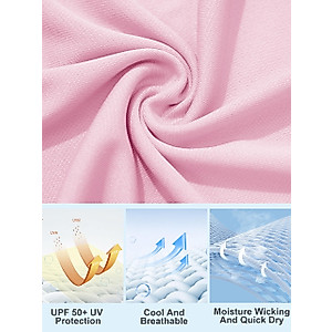 MAGCOMSEN Running Shirts Performance T Shirts Athletic Shirts Tank Top Gym Shirts Women Long Sleeve Shirts Casual Womens UV Protection Shirts Light Pink