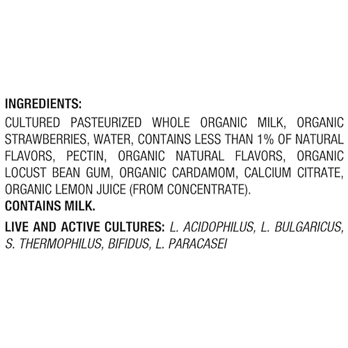 Wallaby Organic Aussie Greek Yogurt, No Sugar Added, Strawberry, 5.3 oz. USDA Organic