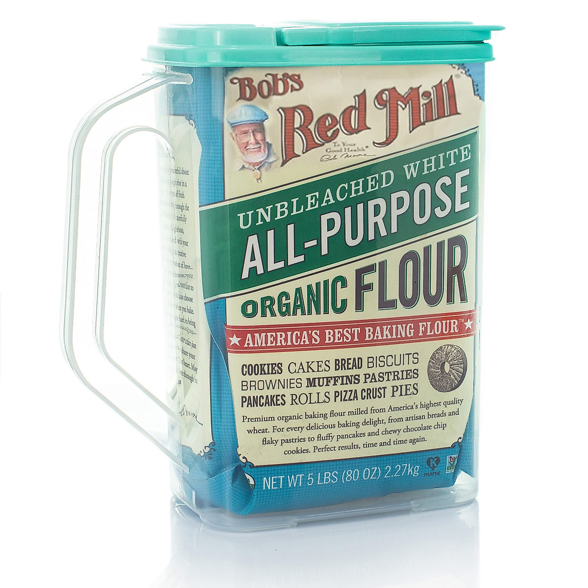 Buddeez Sugar Flour Storage Container - Keeper with Handle and Pour Spout, Made in USA