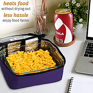 HotLogic Mini Portable Electric Lunch Box Food Heater - Innovative Food Warmer and Heated Lunch Box for Adults Car/Home - Easily Cook, Reheat, and Keep Your Food Warm - PURPLE - 120V